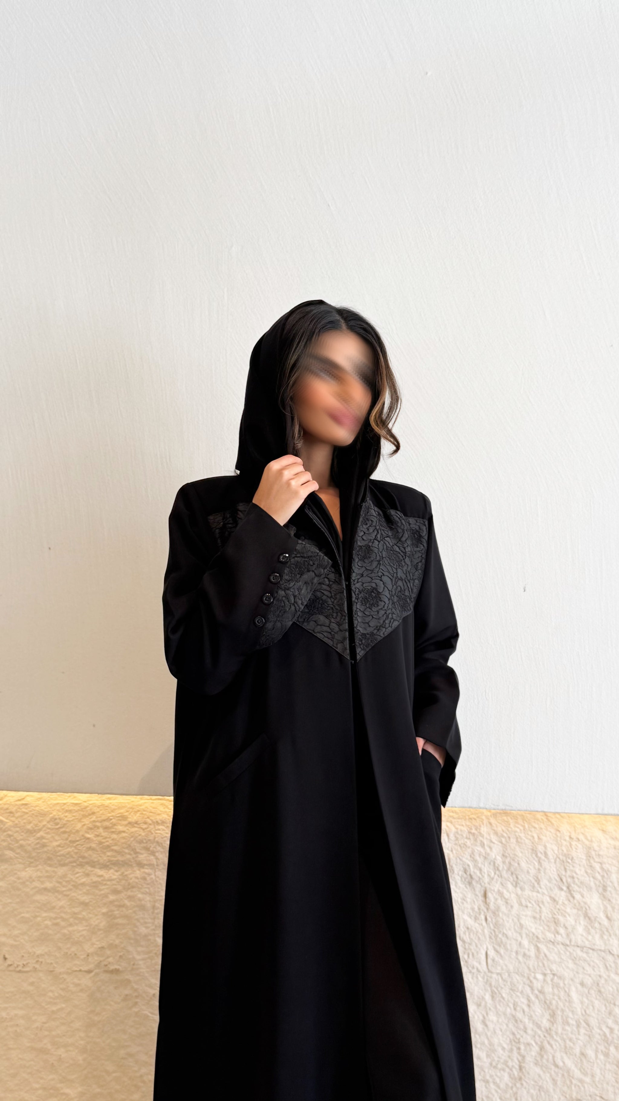 MW1784 - عباية بليزر قماش كوبرا تدخيلة جاكار هندي | Aya